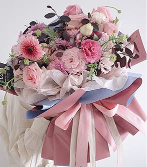 Rikyo 24 Counts Waterproof Fresh Flowers Wrapping Paper,Double-Sided Packaging Florist Bouquet Paper,Valentine's Day Flower Bouquets Wrapping Paper 12 Colors 22.8 x 22.8