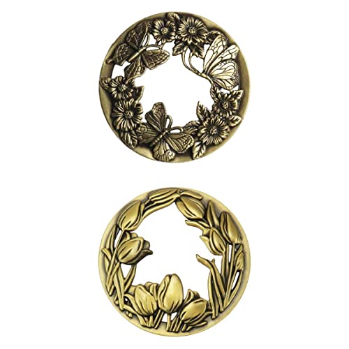 KLKCMS 2X Zinc Alloy Jar Candles Cover Evenly Accessories Sculped Patterns