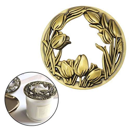 KLKCMS 2X Zinc Alloy Jar Candles Cover Evenly Accessories Sculped Patterns