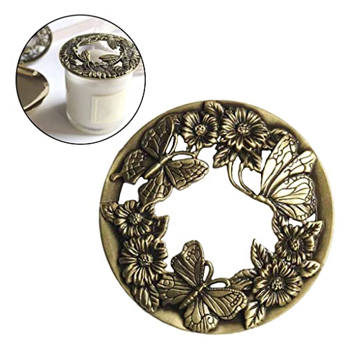 KLKCMS 2X Zinc Alloy Jar Candles Cover Evenly Accessories Sculped Patterns