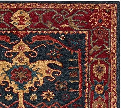 Naz Carpet Handmade Traditional Woolen Persian Rugs for liviing Room,Bedroom and Hall (Color D.Blue 6x9 Feet)