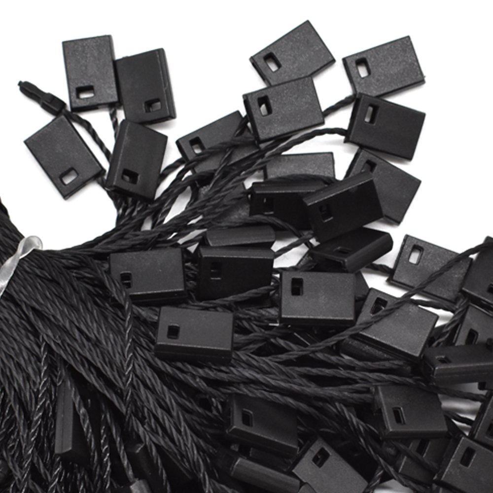 Hang Tag String Black 7" 1000Pcs Nylon Snap Lock Pin Loop Fastener Hook Ties Easy and Fast to Attach by Renashed