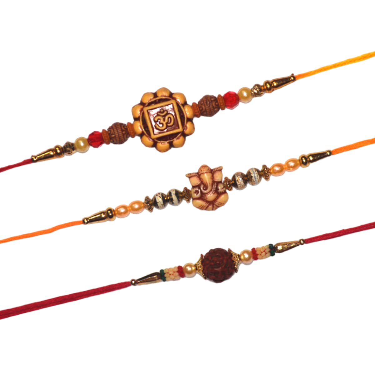 USA HOUSE Set of 3 Rakhi for Brother, Beautiful Rakhi Thread String for Brother and bhabhi on Indian Rakhi rakshabandhan. Rakhi Bracelet Rakhi Art, Crafts & Sewing
