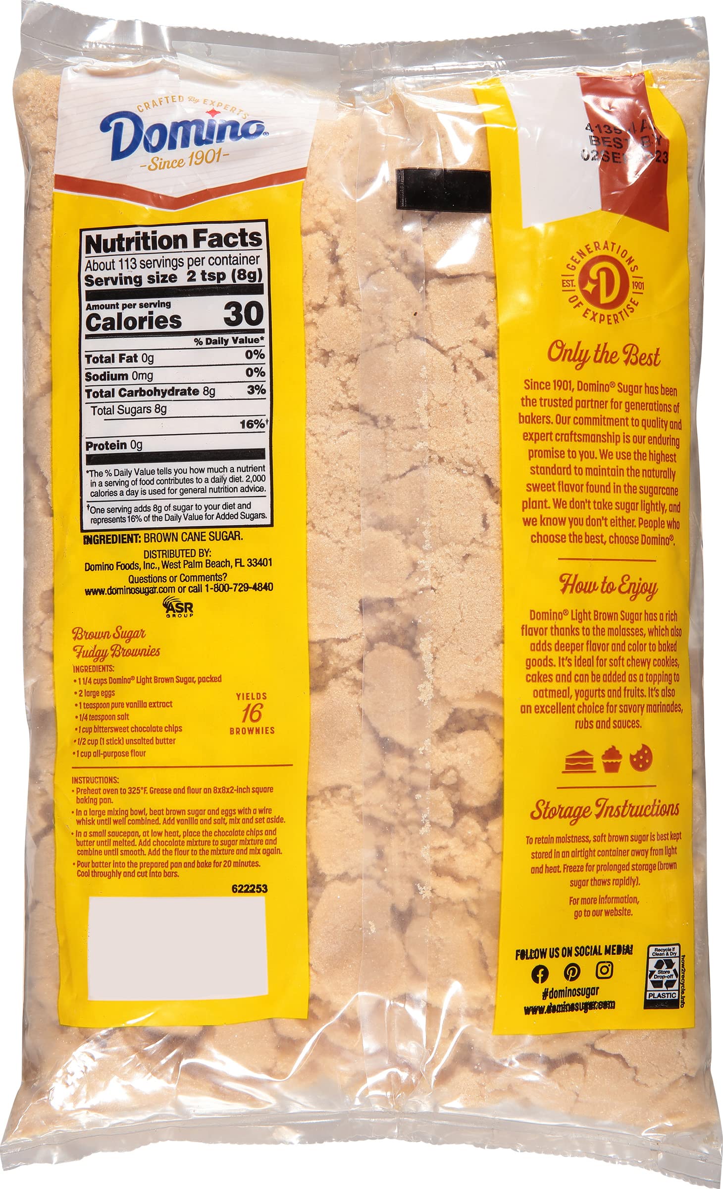 Domino Premium Cane Sugar Baker's Bundle: Light Brown Sugar and Powdered Sugar, 2 LB Bag Each