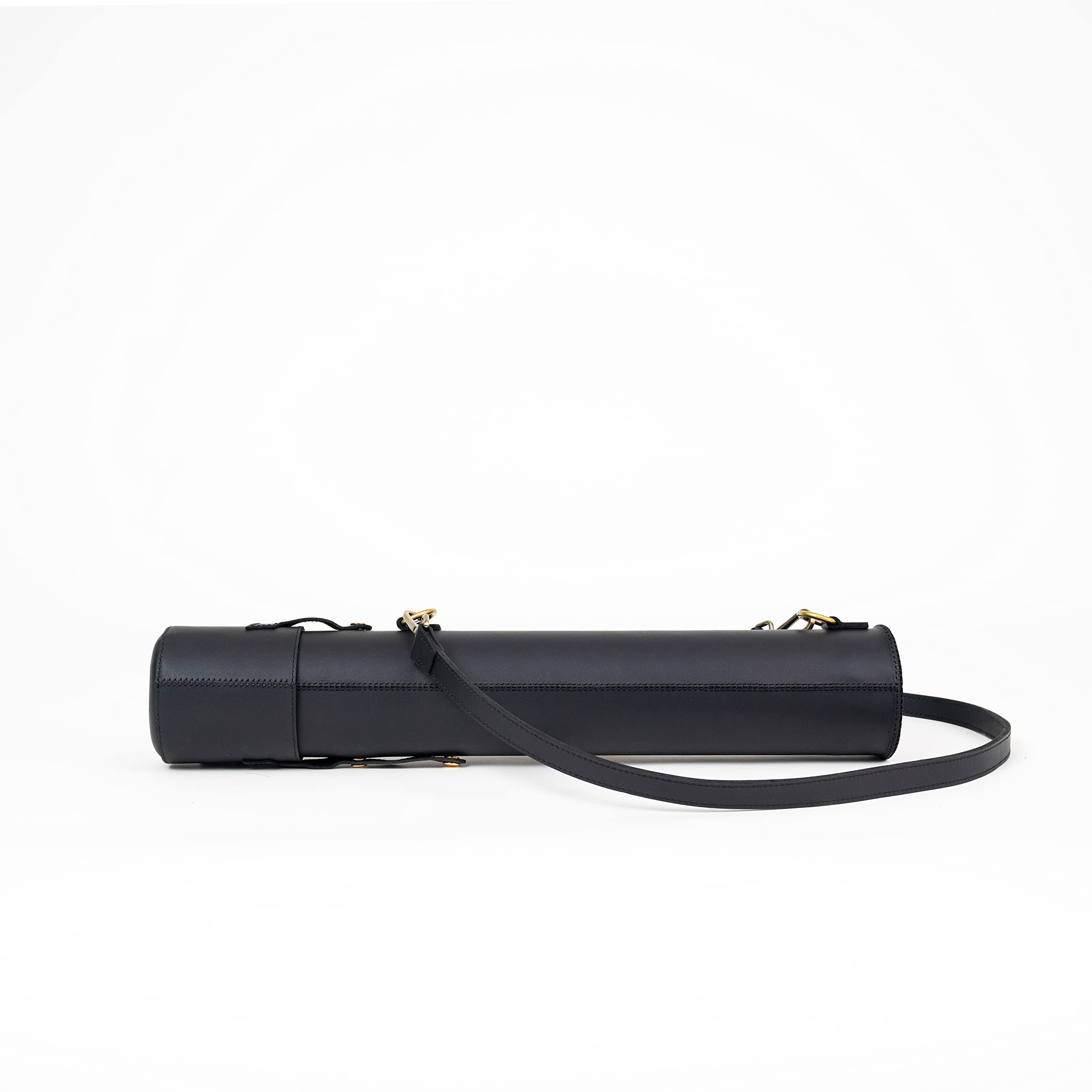 Hoi An Soul - Leather Document Tube - 100% Hand Made - Black - 21"