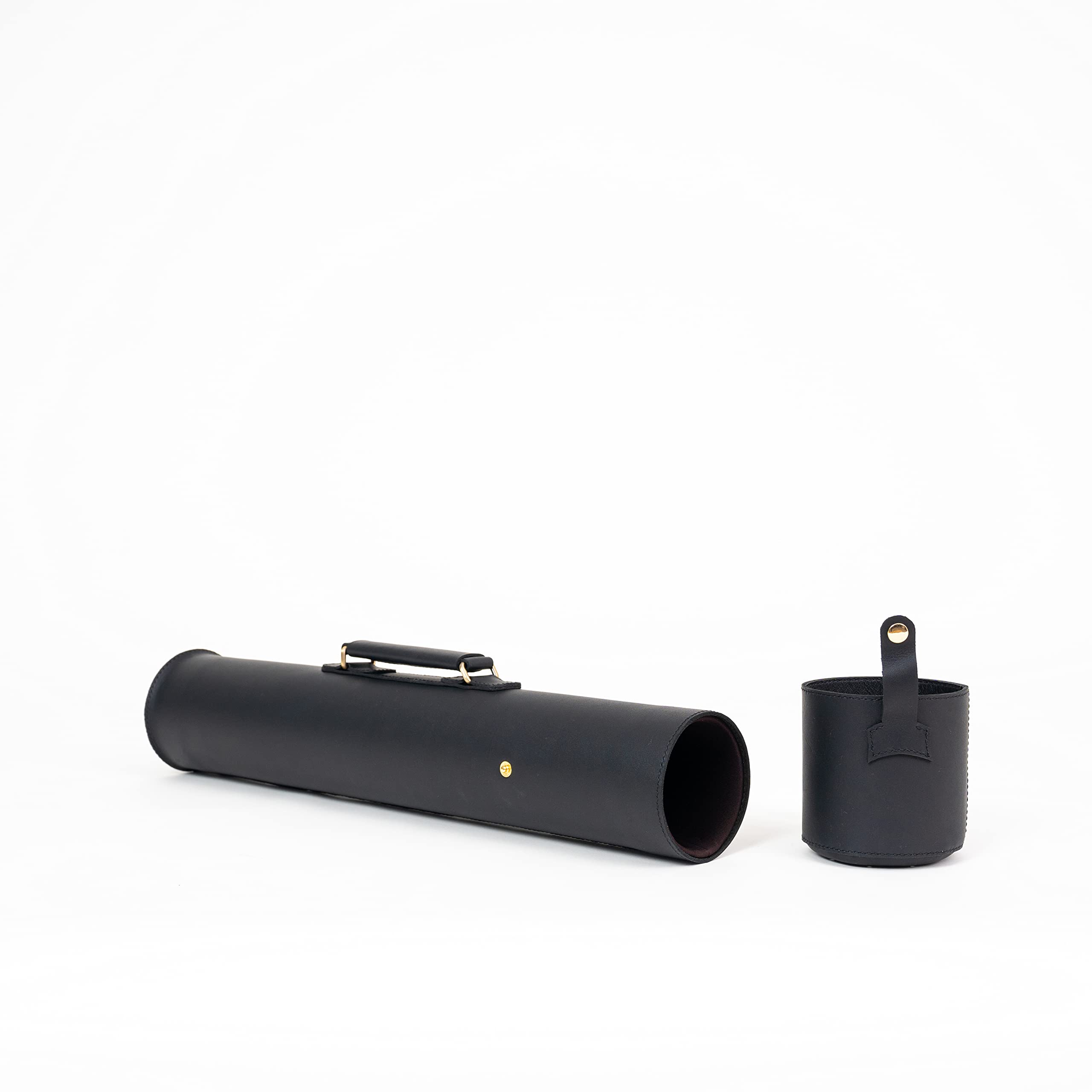 Hoi An Soul - Leather Document Tube - 100% Hand Made - Black - 21"