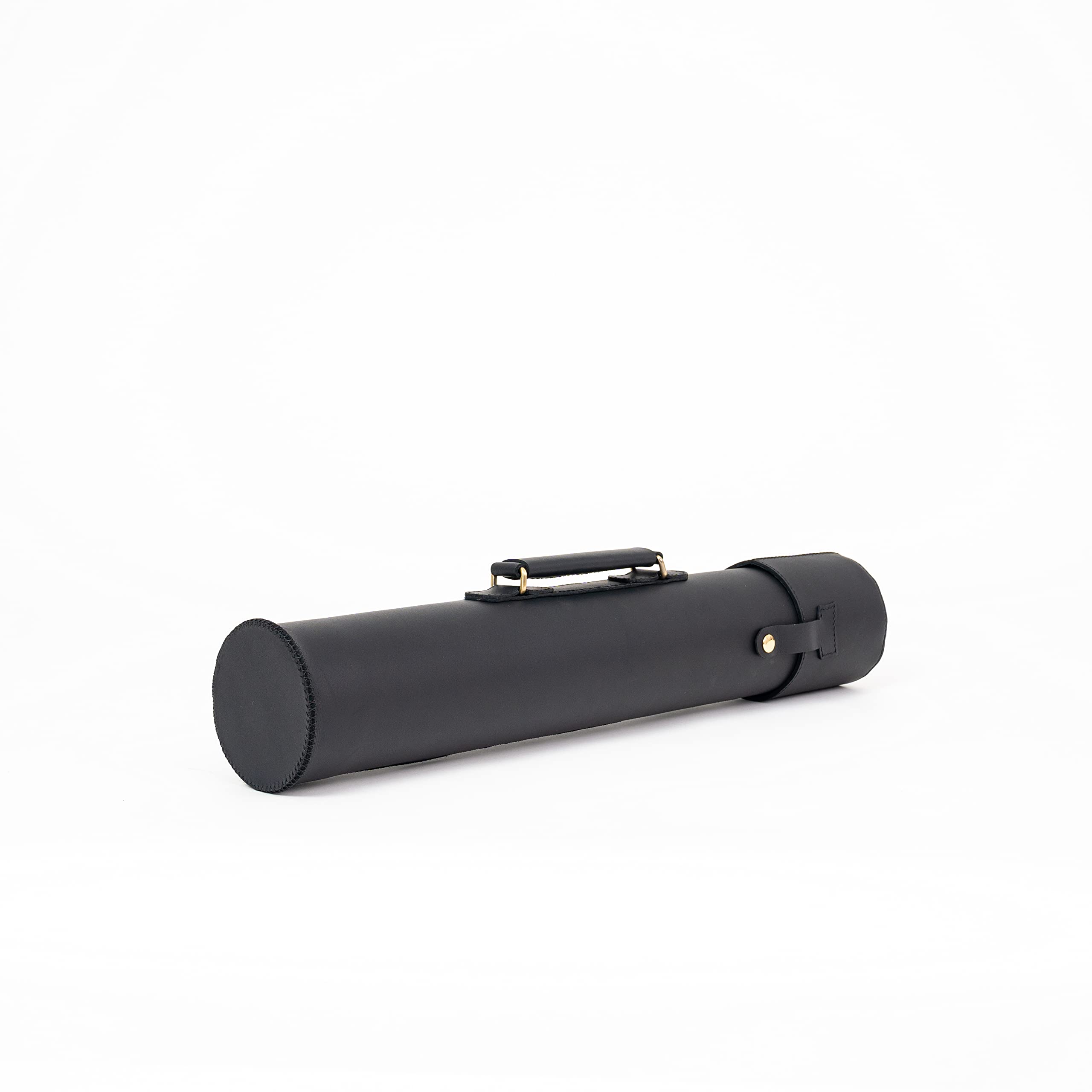 Hoi An Soul - Leather Document Tube - 100% Hand Made - Black - 21"