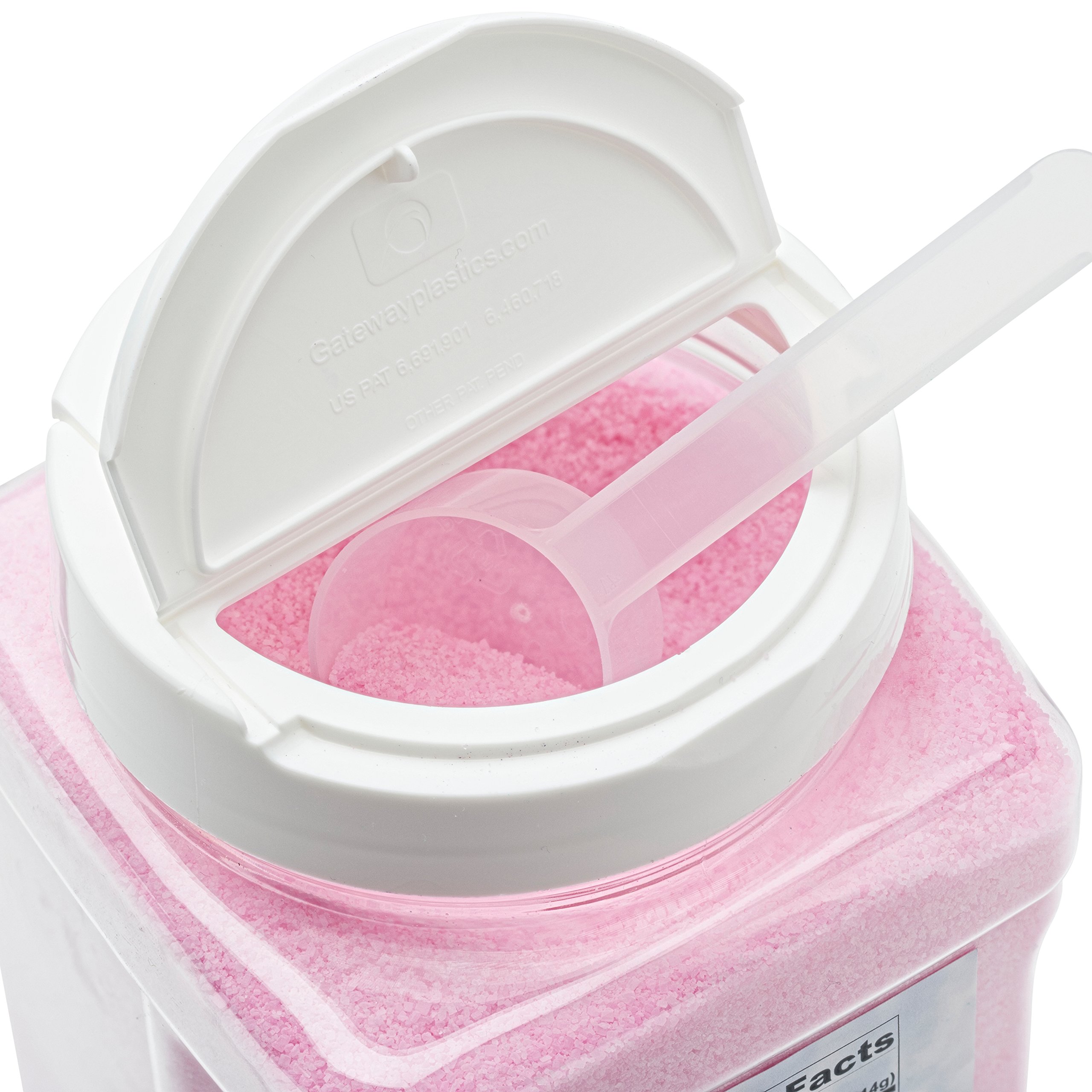 The Candery Cotton Candy Floss Sugar Strawberry Flavor- Reusable Plastic Jars - Easy Pour and Scoop Spout - 48oz 3LB (strawberry)