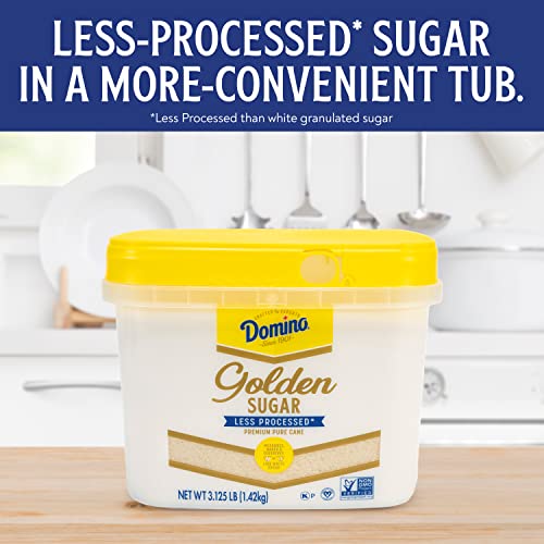 Domino® Golden Sugar, 3.125 lb Granulated Sugar Easy Baking Tub