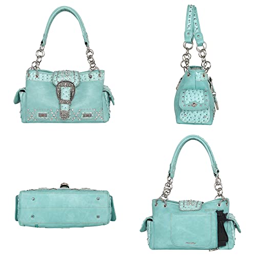 Montana West Buckle Collection Concealed Carry Purses Satchel Bag Western Purses for Women MW1088G-8085TQ