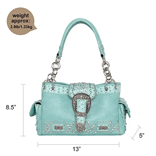 Montana West Buckle Collection Concealed Carry Purses Satchel Bag Western Purses for Women MW1088G-8085TQ