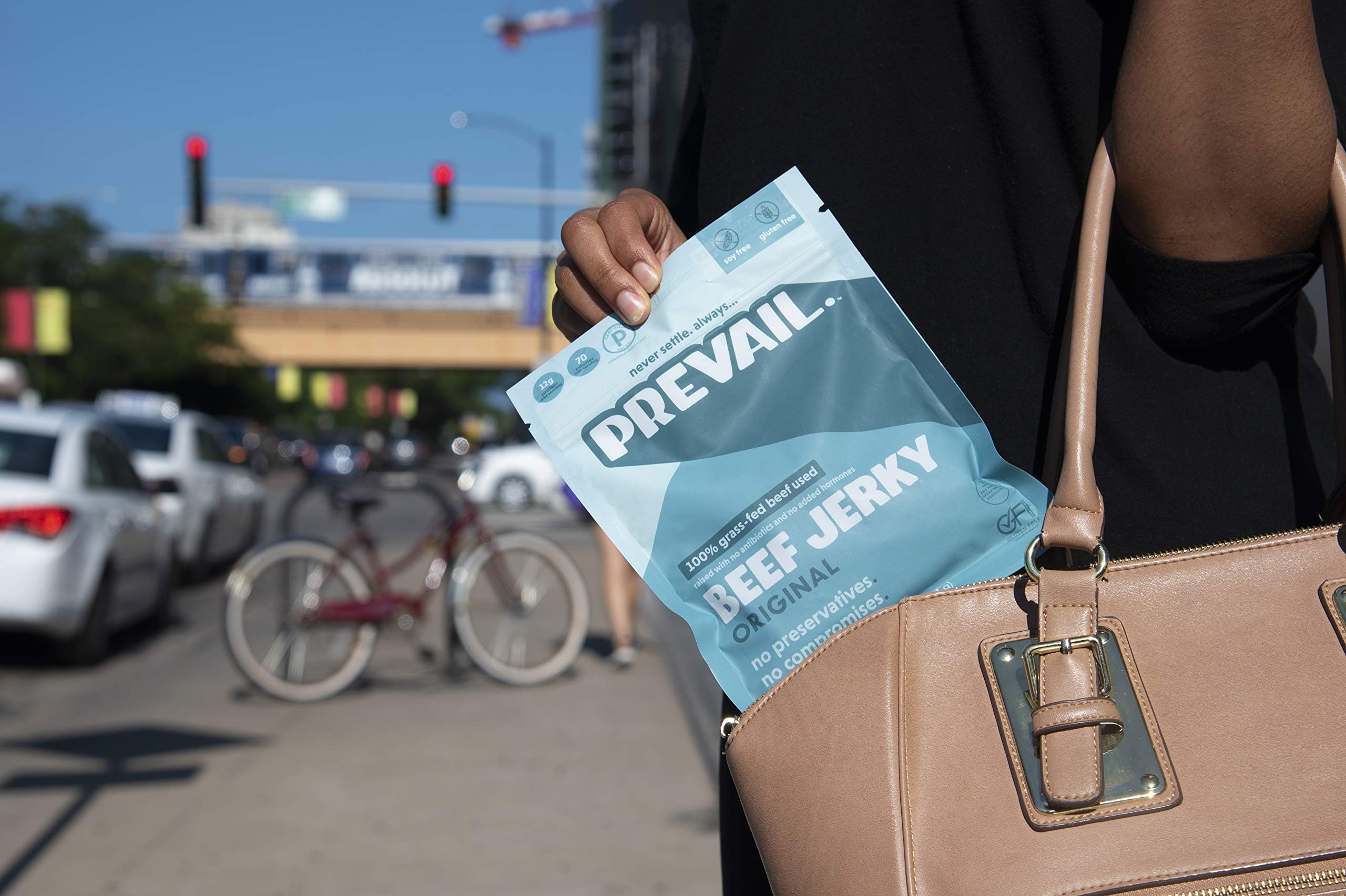 PREVAIL Original Grass-Fed Beef Jerky | Soy Free | 100% Grass-Fed | Gluten Free Snacks | High Protein Snacks | Free of Preservatives | No GMO's | Pack of (3) Bags | 2.25oz