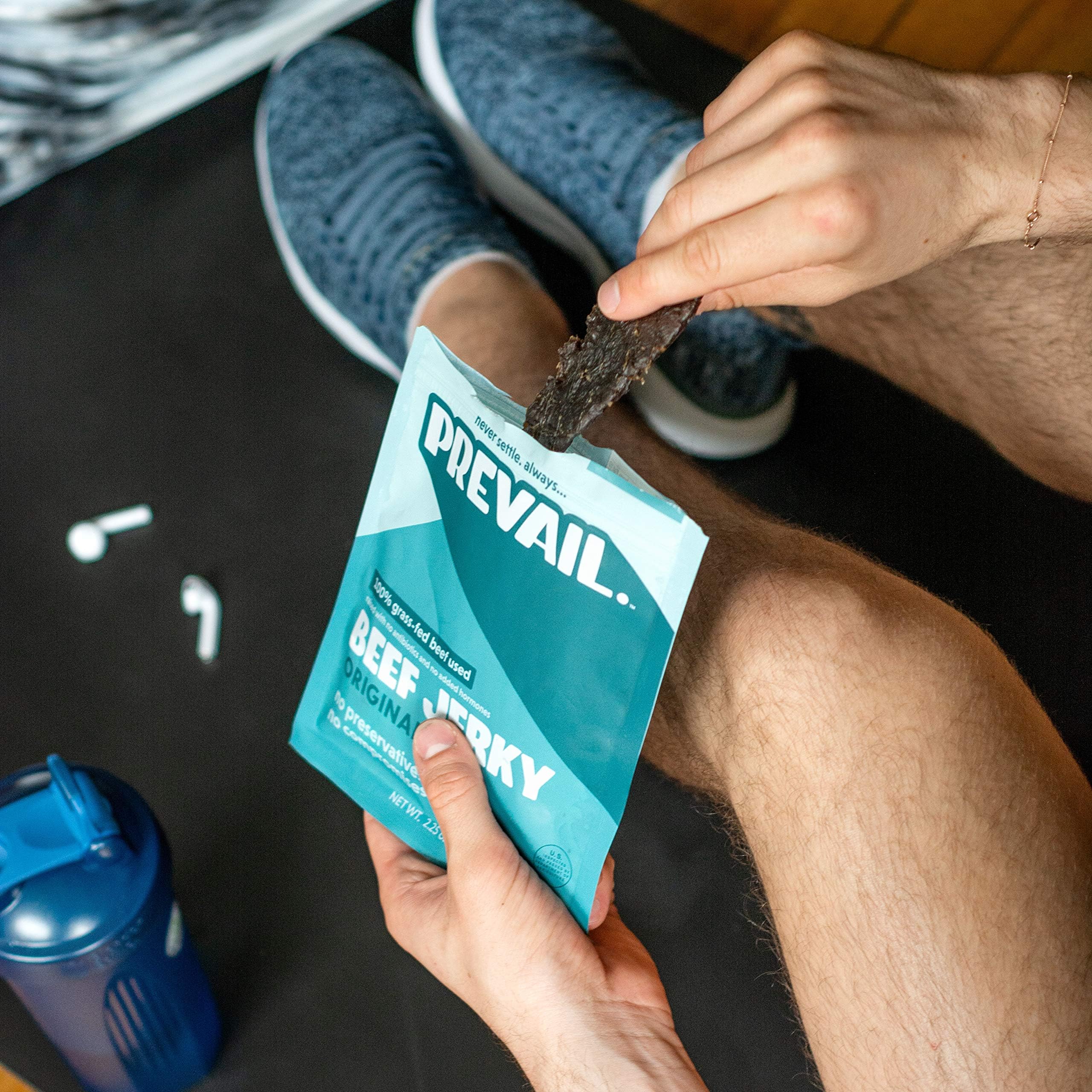 PREVAIL Original Grass-Fed Beef Jerky | Soy Free | 100% Grass-Fed | Gluten Free Snacks | High Protein Snacks | Free of Preservatives | No GMO's | Pack of (3) Bags | 2.25oz