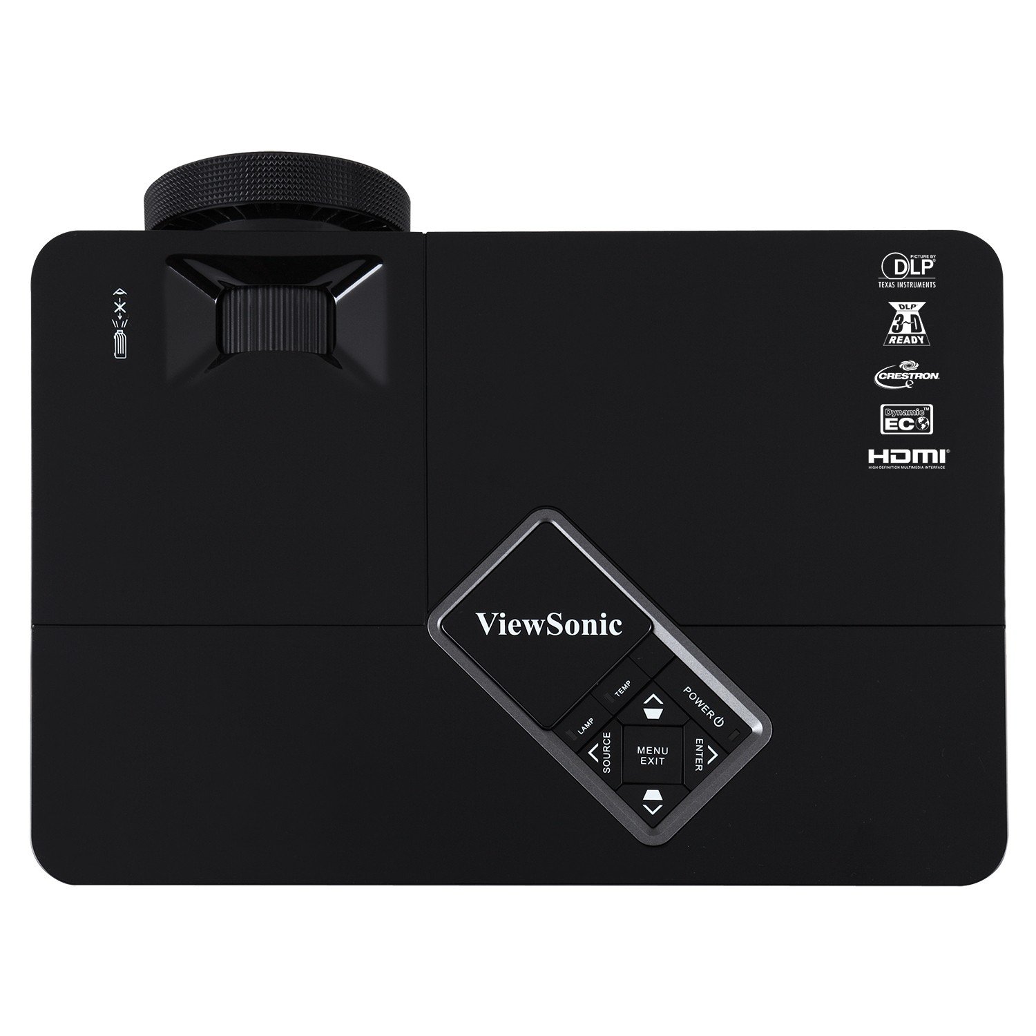 ViewSonic PJD6345 XGA 1024x768 DLP Projector with LAN Control, Wired and Wireless LAN Display (Black)