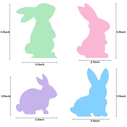 4Pcs Easter Bunny Decor, Easter Bunny Table Wooden Signs, Easter Decorations for The Home, Easter Tray Decor for Tiered Tray Decorations