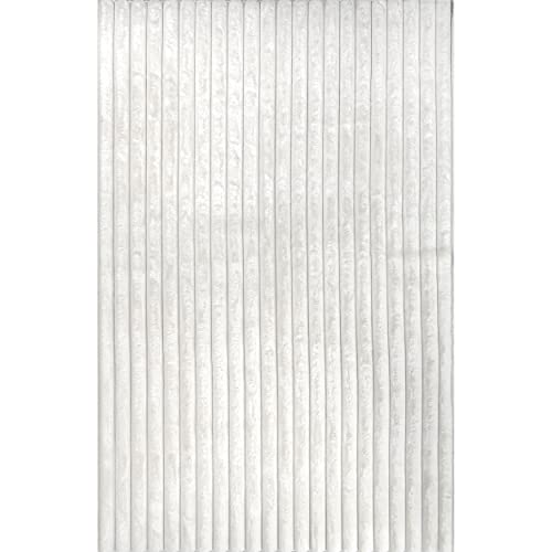nuLOOM Kai Stripe Faux Rabbit Machine Washable Area Rug, 5' x 8', White
