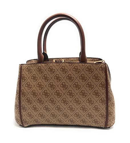 GUESS Izzy Small Girlfriend Satchel, Latte Logo/Brown