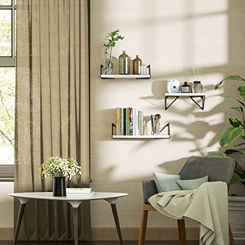 SRIWATANA U Shelves Wall Mounted Set of 3 and Large Floating Shelves Set of 3 (Contains 2 Items)