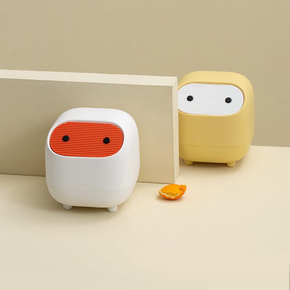 Tabletop Trash Can Mini Trash Can with Lid, Desktop Trash Can Small, Children's Room, Stylish, Cute, Interior, One Touch, Trash Can