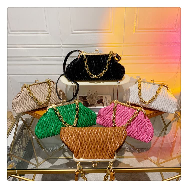 Evening Clutch Bag Formal Party Clutch Purses for Women Wedding Evening Purses Crossbody Shoulder Clutch Bag, White