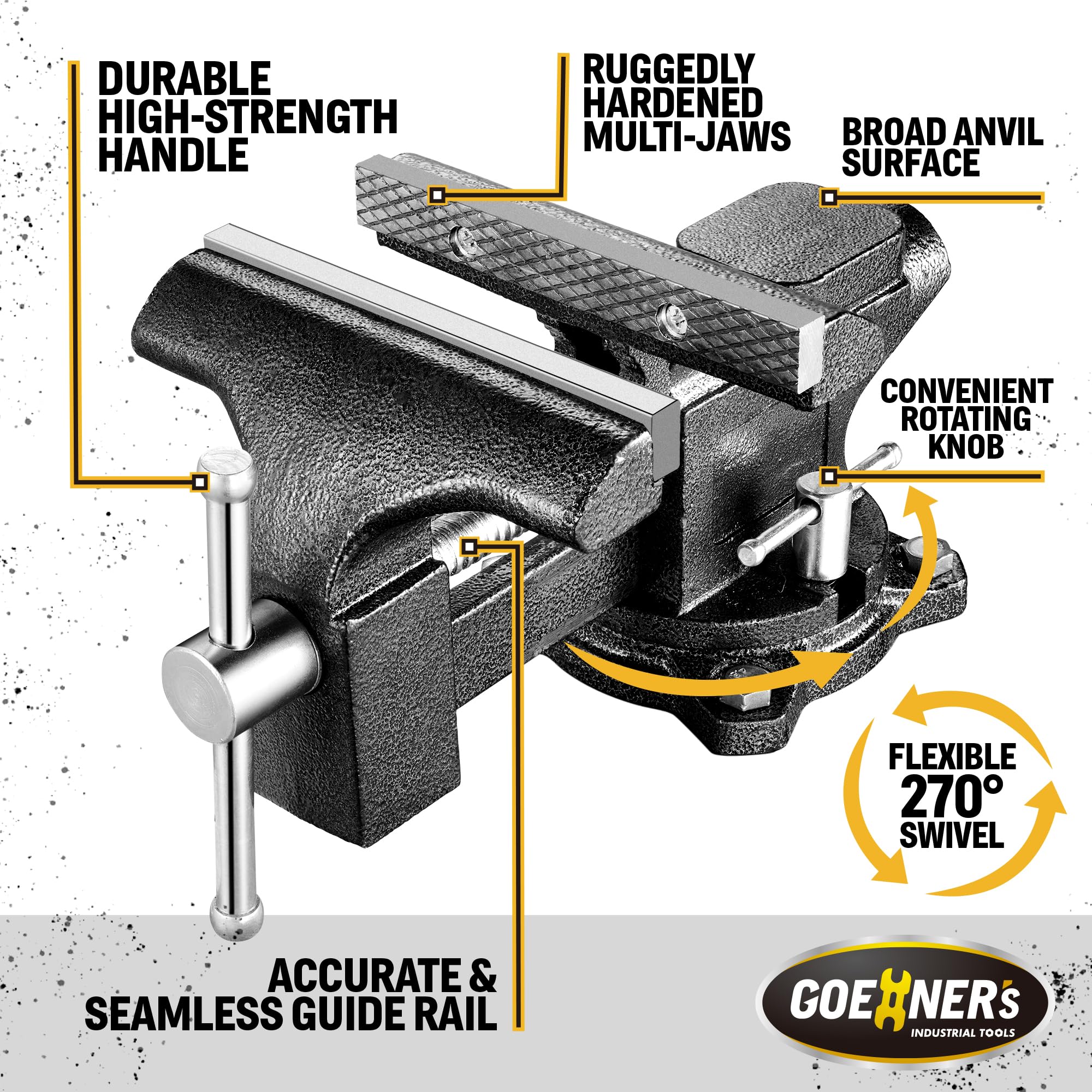 6-Inch Bench Vise Heavy duty Vice for Workbench, Utility Combination Pipe Table Vise Forged Steel Construction and Swivel Base