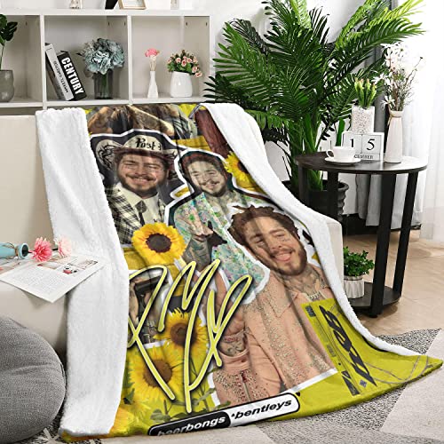 Rapper Soft Flannel Plush Cozy Throw Hip Hop Lightweight Micro Fleece Blankets for Bed/Sofa/Living Room/Travel 40x50 Inch