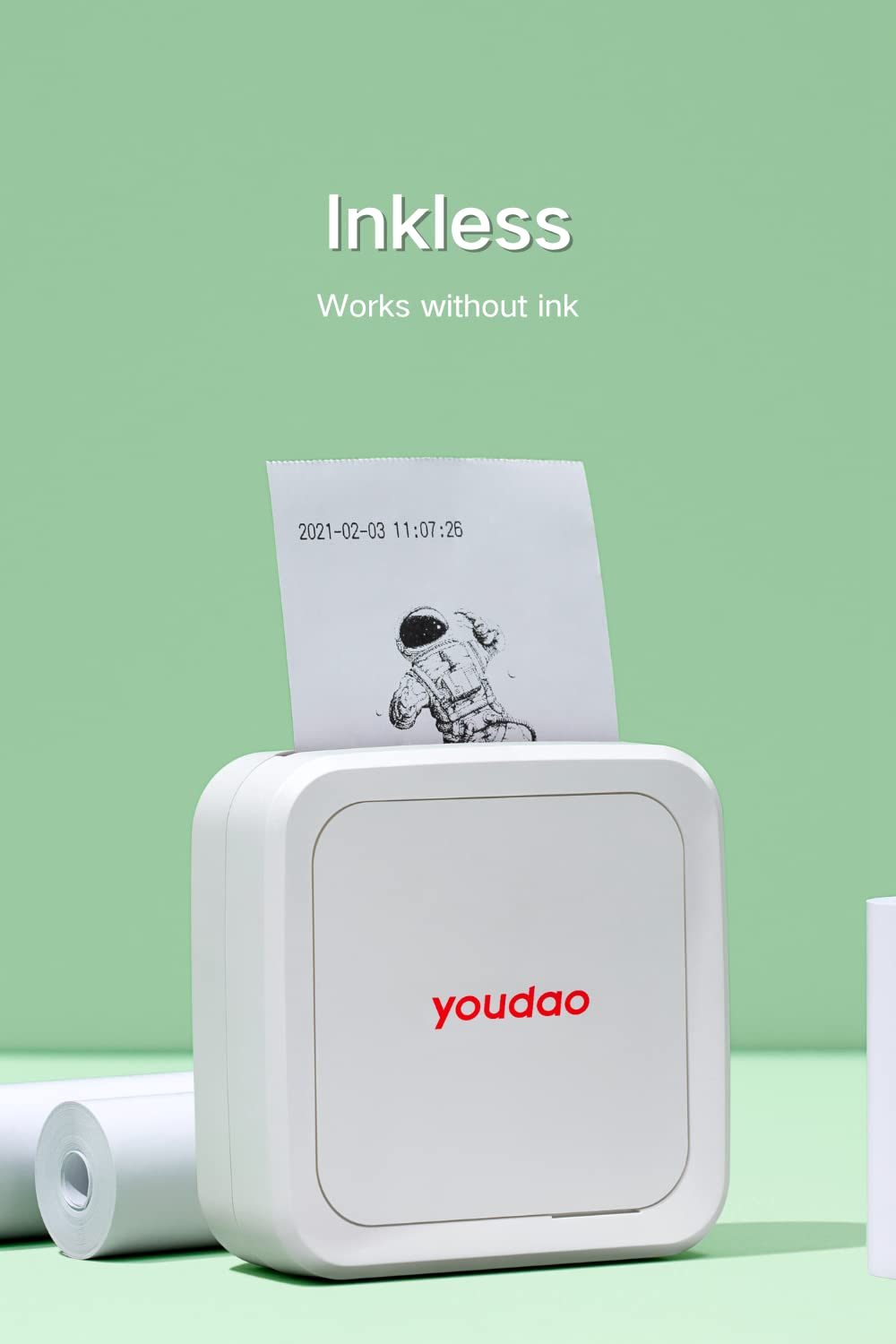 YOUDAO Pocket Printer | Portable Mini Bluetooth Thermal Printer | Photo Printer, Sticker Maker, Cute Notes Printer Compatible with iOS & Android | Journaling, Scrapbooking, Note Taking, Gifts, More
