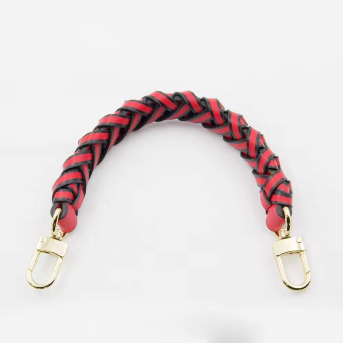 Genuine Leather Braided Handle Compatible with Neonoe Strap for Metis Noe BB NM Beaubourg Hobo (RED)