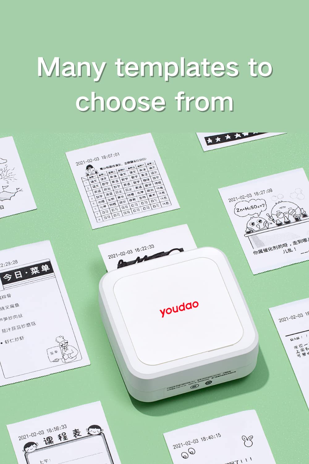 YOUDAO Pocket Printer | Portable Mini Bluetooth Thermal Printer | Photo Printer, Sticker Maker, Cute Notes Printer Compatible with iOS & Android | Journaling, Scrapbooking, Note Taking, Gifts, More