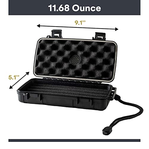 Pardo Cigar Travel Humidor Cigar Box - Airtight, Waterproof, Portable Humidor Case with Built-in Humidifier Disc, Durable Storage for up to 5 Cigars - Compact Cigar Travel Case