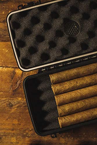 Pardo Cigar Travel Humidor Cigar Box - Airtight, Waterproof, Portable Humidor Case with Built-in Humidifier Disc, Durable Storage for up to 5 Cigars - Compact Cigar Travel Case