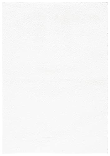 Safavieh Tahoe Shag Collection 9' x 12' White THO670A Solid Non-Shedding 1.2-inch Thick Area Rug