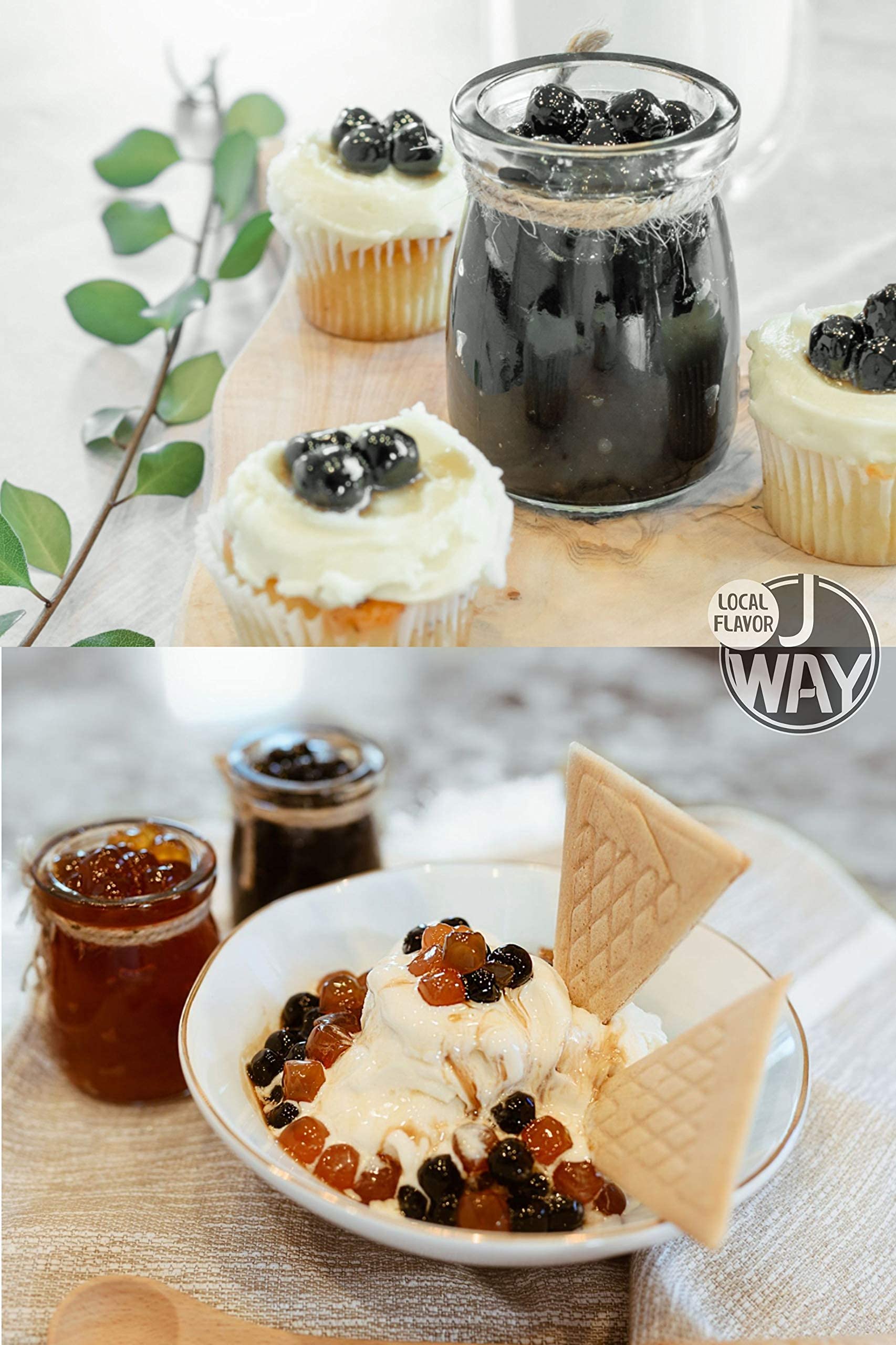 J WAY BOBA NOW Authentic Instant Tapioca Boba Pearls for Milk Tea, Smoothies and Desserts, Brown Sugar Flavor (Ready in Just 20 Seconds) - 120 Servings