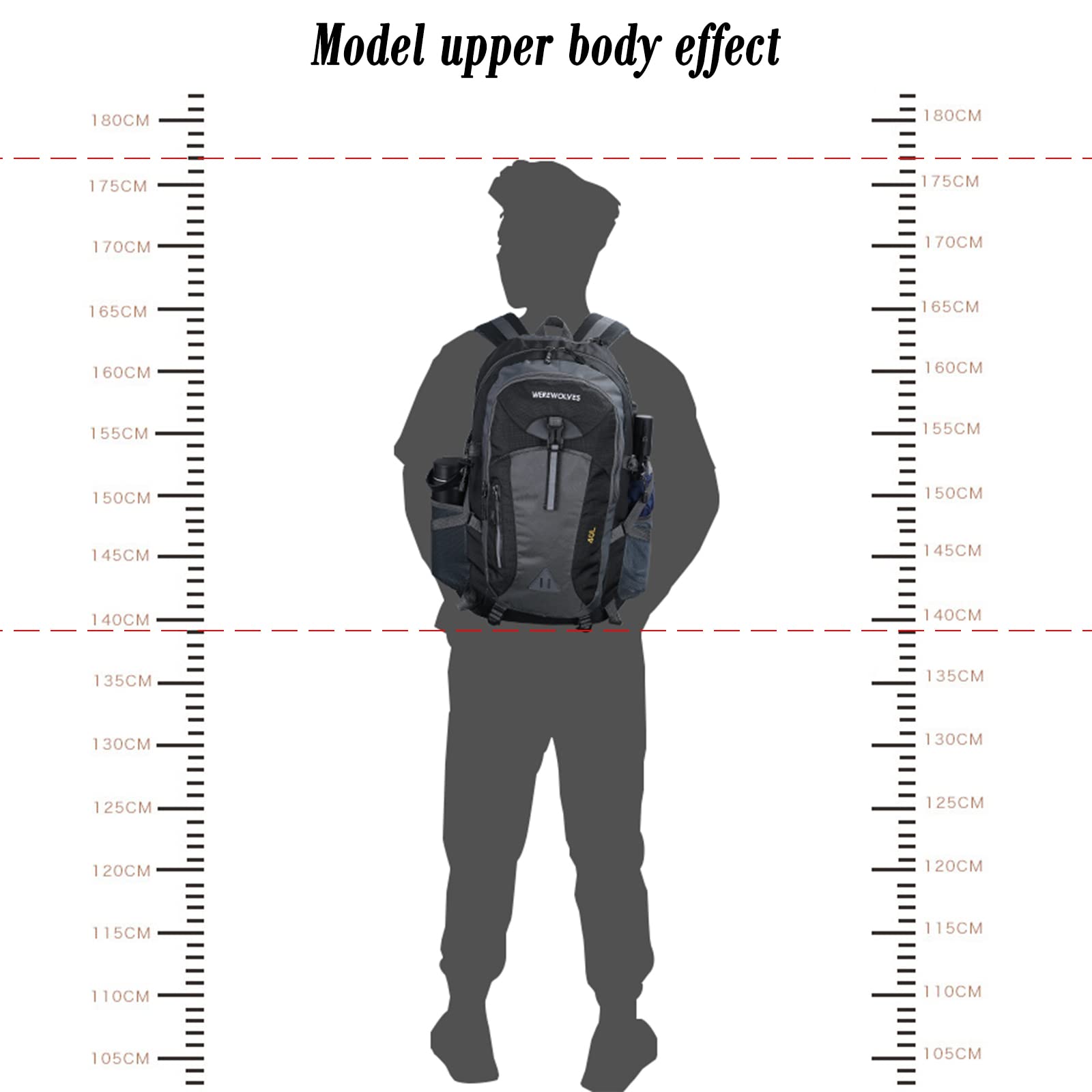 WEREWOLVES 40L Hiking Backpack, Outdoor Travel Camping Sport Lightweight Daypack for Women Men