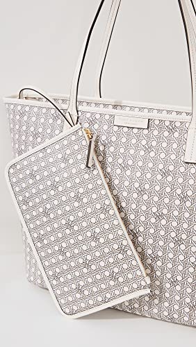 Tory Burch Women's Ever-Ready Tote, New Ivory, Off White, Print, Grey, One Size