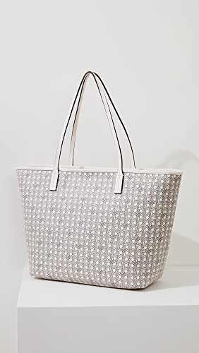 Tory Burch Women's Ever-Ready Tote, New Ivory, Off White, Print, Grey, One Size