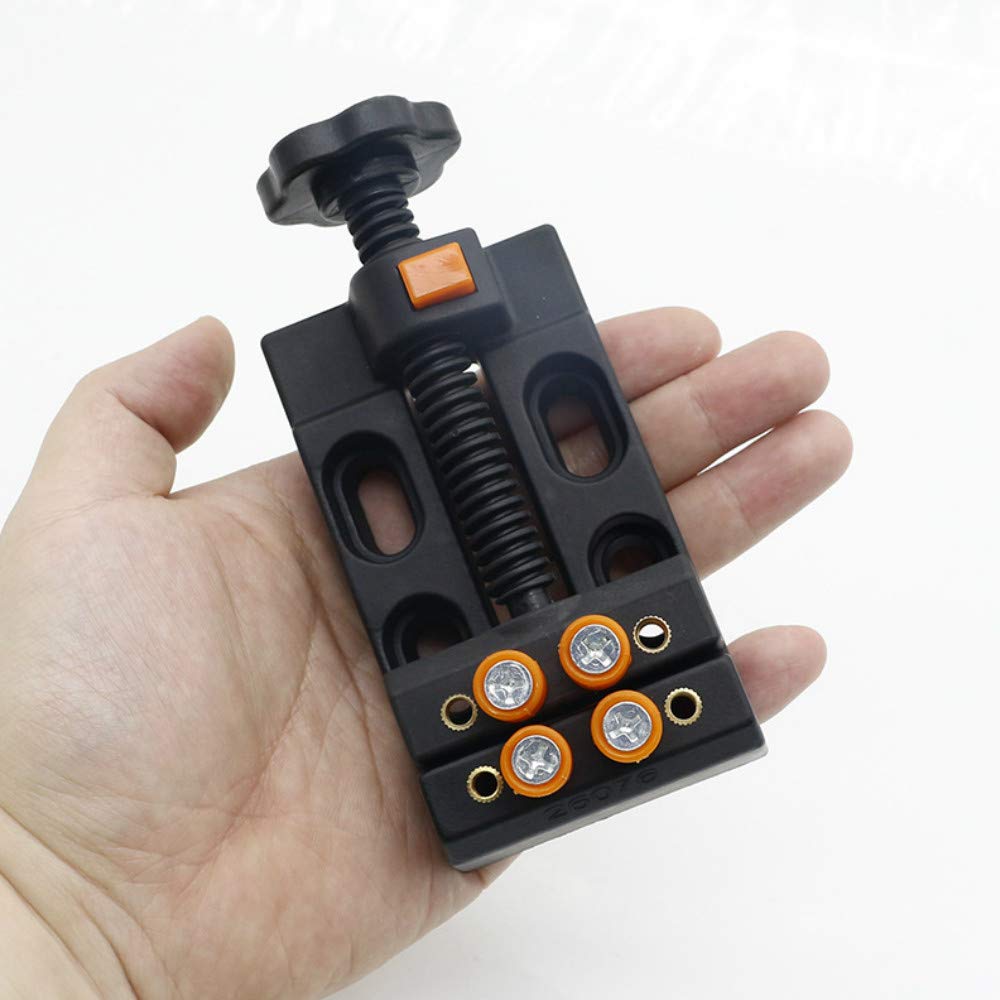 Universal Mini Drill Press Vise Clamp Table Bench Vice for Jewelry Walnut Nuclear Watch Repairing Clip On DIY Sculpture Craft Carving (Clamping Range: 0-2inch ABS)