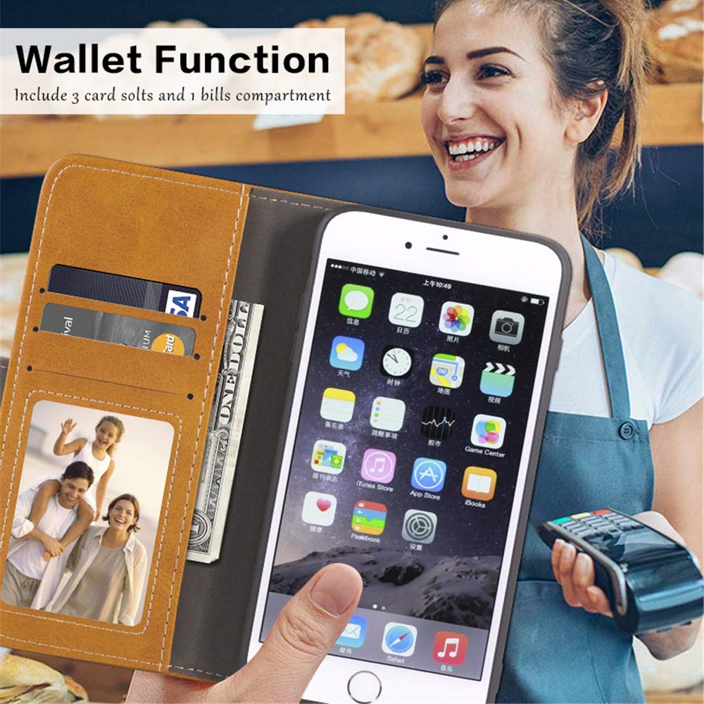 for Gigaset GS110 Case, Leather Wallet Case with Cash & Card Slots Soft TPU Back Cover Magnet Flip Case for Gigaset GS110 (6.1β)