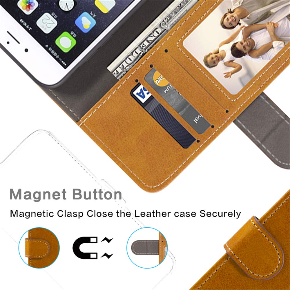 for Gigaset GS110 Case, Leather Wallet Case with Cash & Card Slots Soft TPU Back Cover Magnet Flip Case for Gigaset GS110 (6.1β)