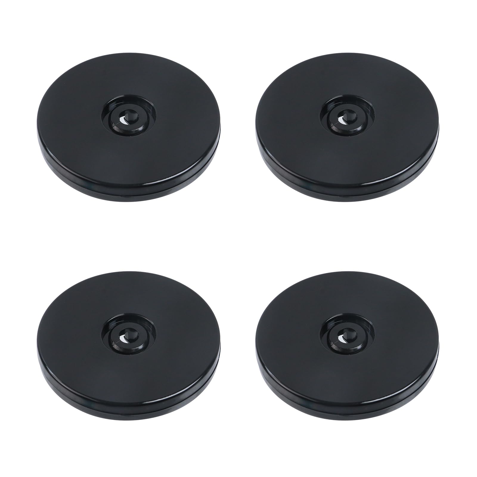 Geesatis 4 Pcs Acrylic Lazy Susan 3 inch Rotating Turntable Organizer Bearings Round Swivel Plate for Spice Rack Table Cake Kitchen Pantry, Black