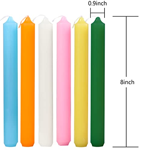 8 inch Taper Candles 4 Pack - Metallic Taper Spiral Candle Taper Candles - Unscented Dripless and Smokeless Home Décor - Dinner, Party, Wedding, Halloween, Churches (8 inch, Yellow)