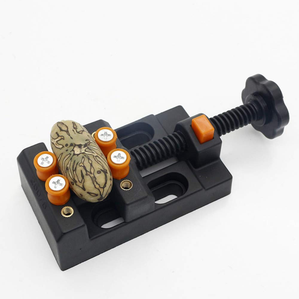Universal Mini Drill Press Vise Clamp Table Bench Vice for Jewelry Walnut Nuclear Watch Repairing Clip On DIY Sculpture Craft Carving (Clamping Range: 0-2inch ABS)
