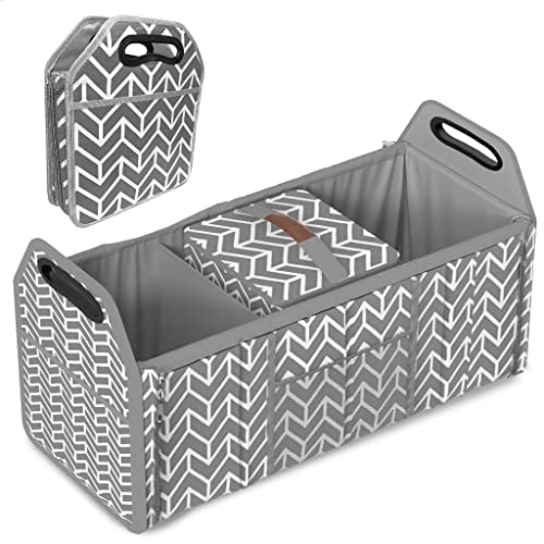 LUVADU ZHJ Trunk Organizers 2 Pcs Car Storage Box Auto Supplies Car Trunk Storage Box Foldable Organizer Trunk Organizers (Color : Gray)