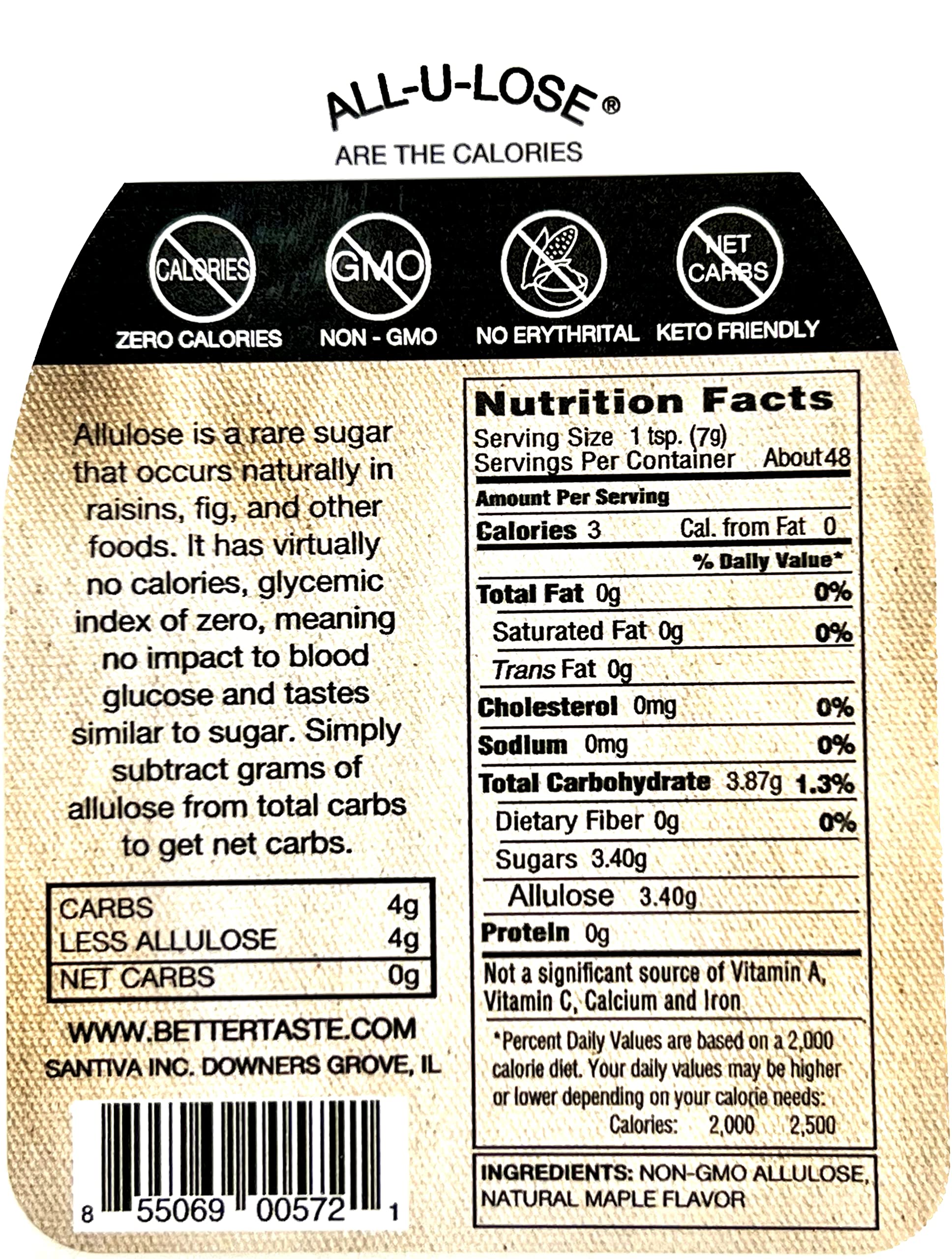 BetterTaste Natural Maple & Honey Flavored Allulose Syrup, 11.75-Ounce Bottle of Each Combo Pack, Zero Calorie Sugar Substitute, Non-GMO, Non-Erythritol, Gluten Free & Vegan Liquid Sweetener
