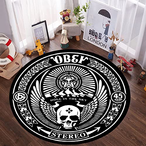 3D Vertigo Carpet, Round Floor Mat Living Room Coffee Table Carpet Home Floor Mat,Skull,Diameter 60cm
