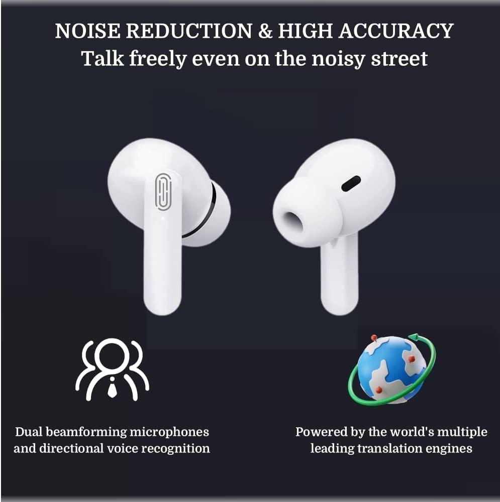 Translator Device Smart Voice Translator Earbuds, 84 Language Translator Wireless Bluetooth Instant Voice Translation Device with APP, Translator Earphone for Business Travel Learning