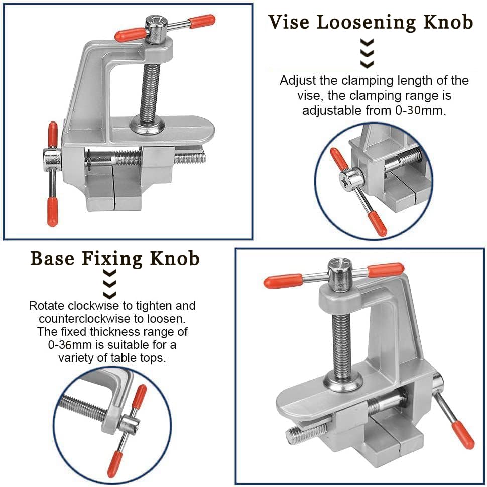 WUCID Mini Table Bench Vise Small Hobby Bench Vice Jewelers Hobby Clamps Table Repair Tool Portable Work Bench Vise