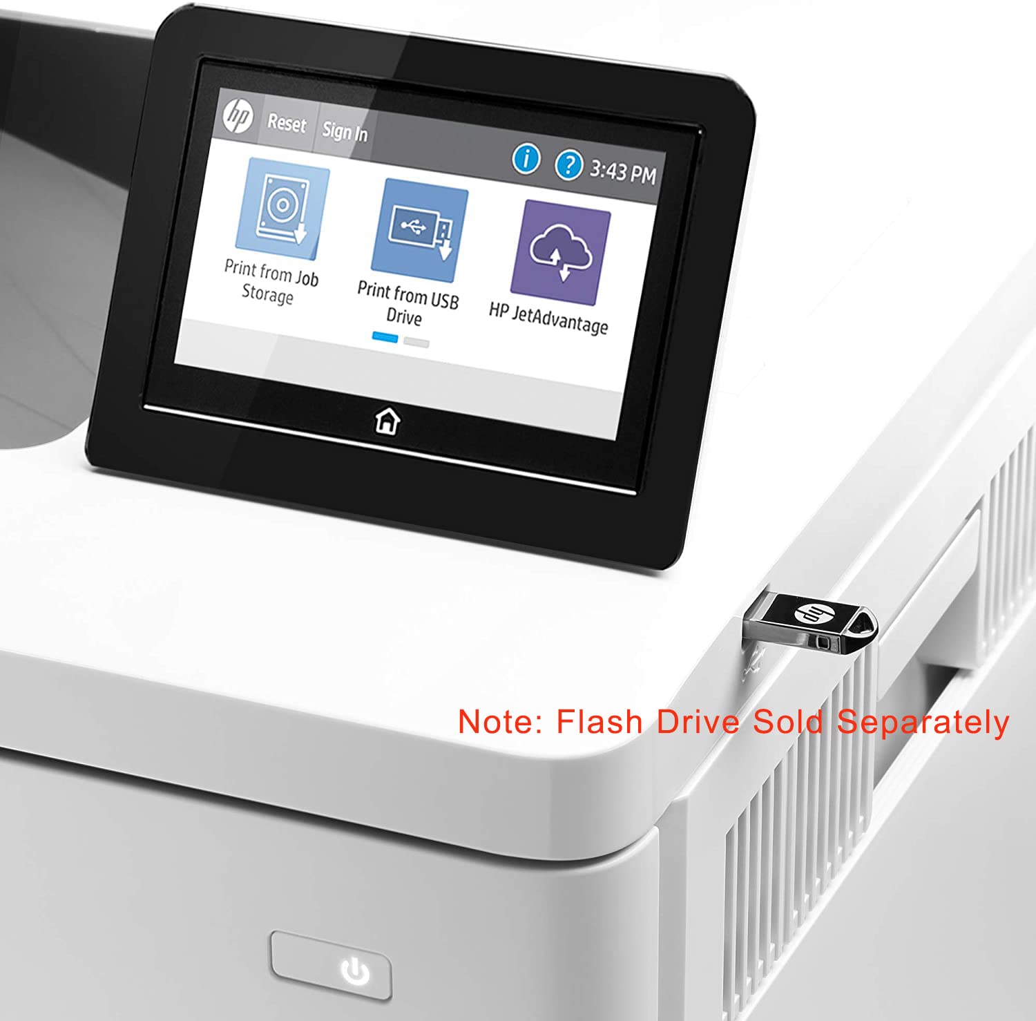 HP Color Laserjet Enterprise M555x Single-Function Wireless Laser Printer with 3 Paper Trays, White - Print only - 4.3" Touchscreen, 40 ppm, 1200 x 1200 dpi, Auto Duplex Printing, Cbmou Printer Cable