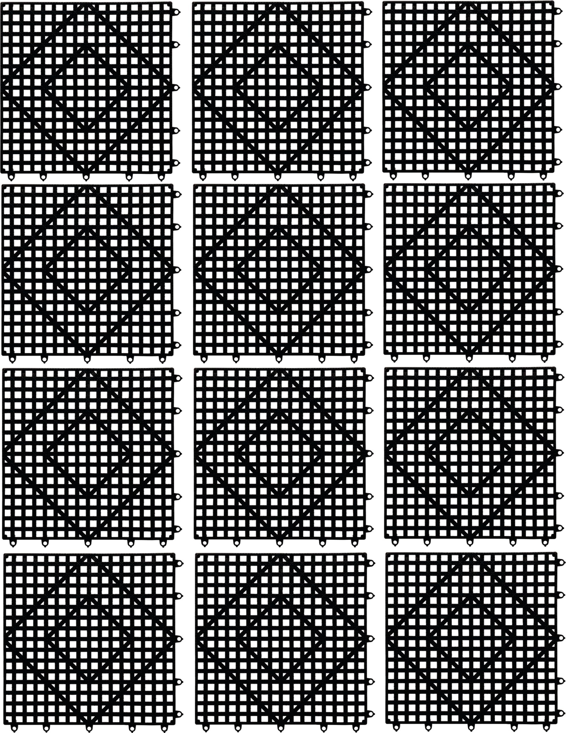 San Jamar Versa-Mat Bar Service Mat, Bar Mat, Bar Spill Mat with Non slip for Restaurants, Plastic, 12.5 x 12.5 x 0.63 Inches, Black