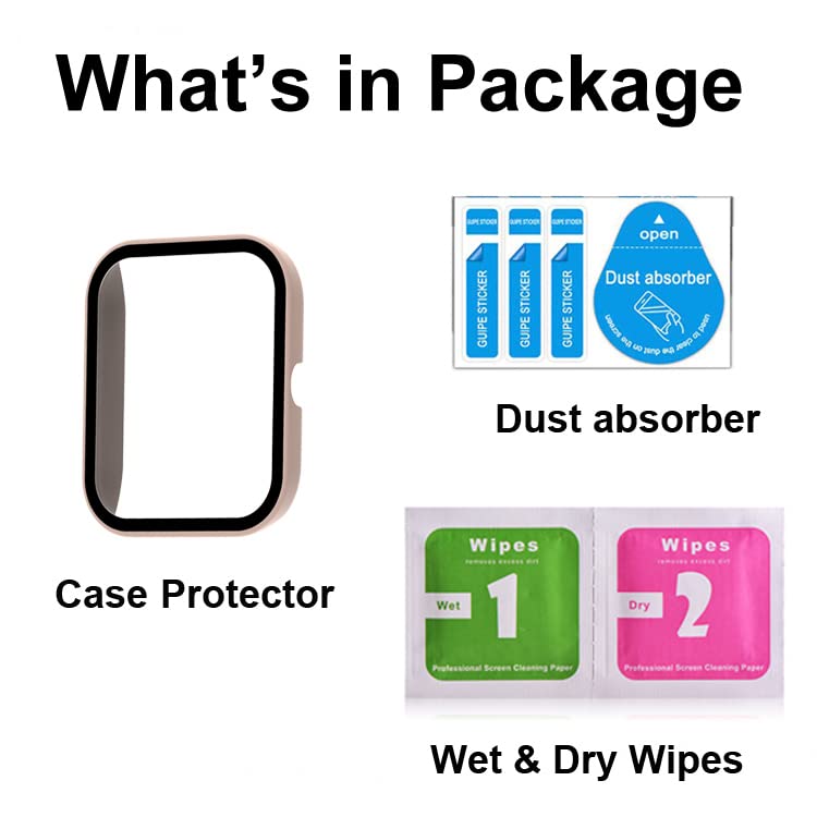 smaate Watch Cases with Screen Protector for S2, Compatible with TOZO S2 1.69” Smartwatch, Hard PC Case with Tempered Glass Screen Protector, Protecting Watch Body & Screen, Anti-Scratch Anti-Shatter